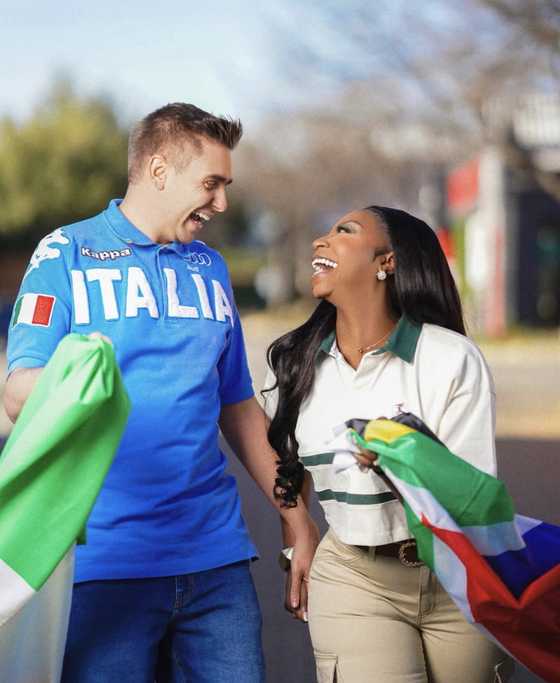 Khutso Theledi Shows Off Her Italian Husband Following South Africa vs ...