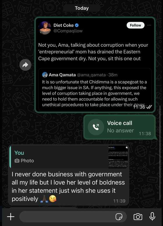 Actress Ama Qamata Brings Her Mom In After Facing Backlash For Supporting Chidimma Adetshina