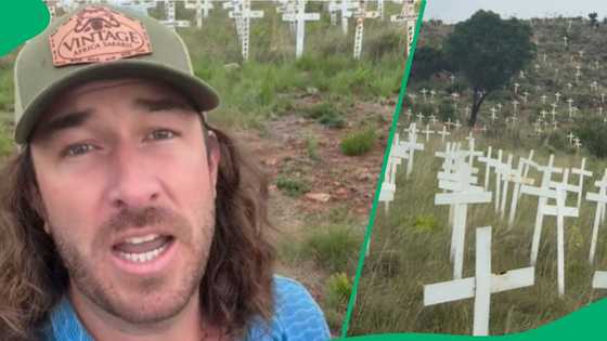American at White Cross Monument Convinced of Afrikaner Farmer Genocide ...
