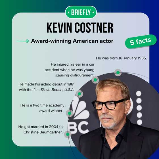 What happened to Kevin Costner's ear? Everything to know - Briefly.co.za
