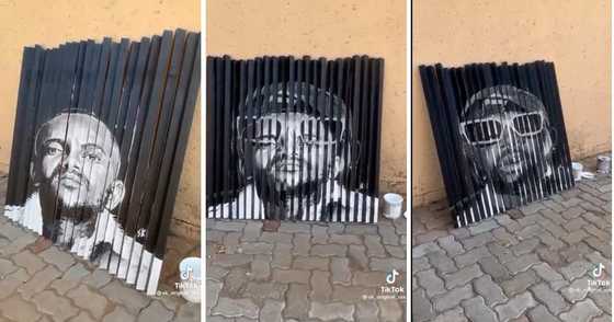 Talented Artist Paints Creative Kabza De Small & Maphorisa Portrait, SA ...