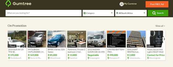 Gumtree South Africa: website, log in, jobs, cars and other things to ...