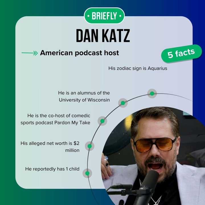 Big Cat's biography: Dan Katz's wife, net worth, career and facts - Briefly.co.za