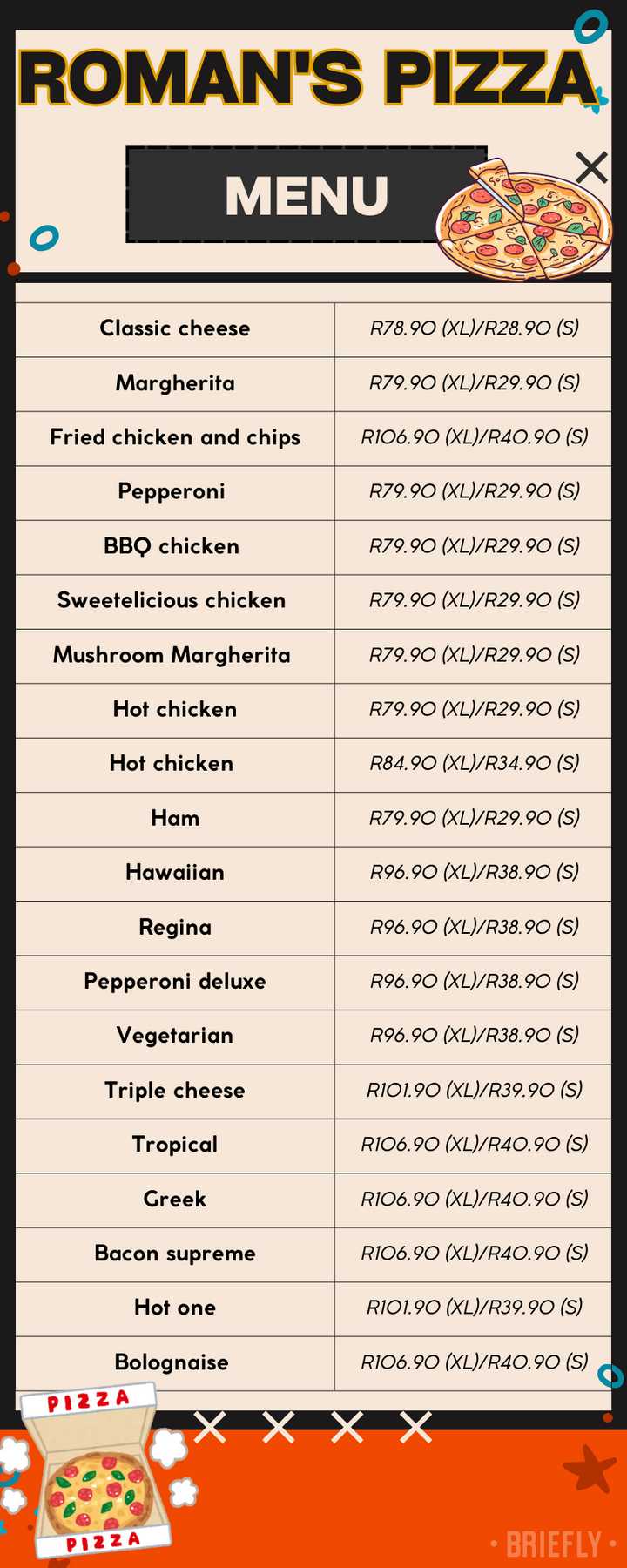 Roman's Pizza menu and latest prices: South Africa (2025) - Briefly.co.za