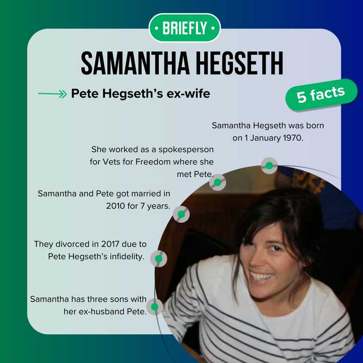 Who is Samantha Hegseth? More on Pete Hegseth's ex-wife - Briefly.co.za