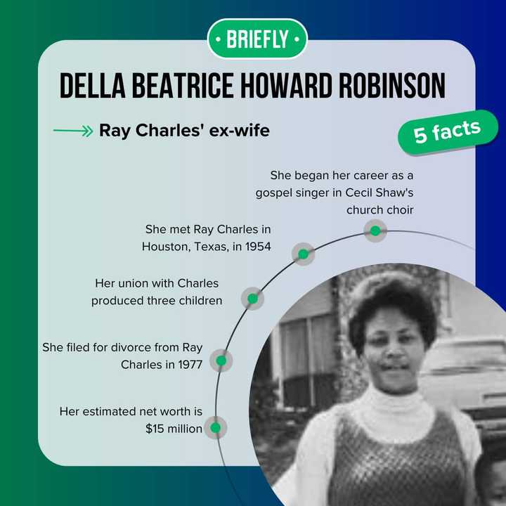 Who is Della Beatrice Howard Robinson, Ray Charles' ex-wife? - Briefly.co.za