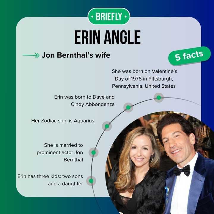 Erin Angle’s biography: Who is Jon Bernthal’s wife? - Briefly.co.za