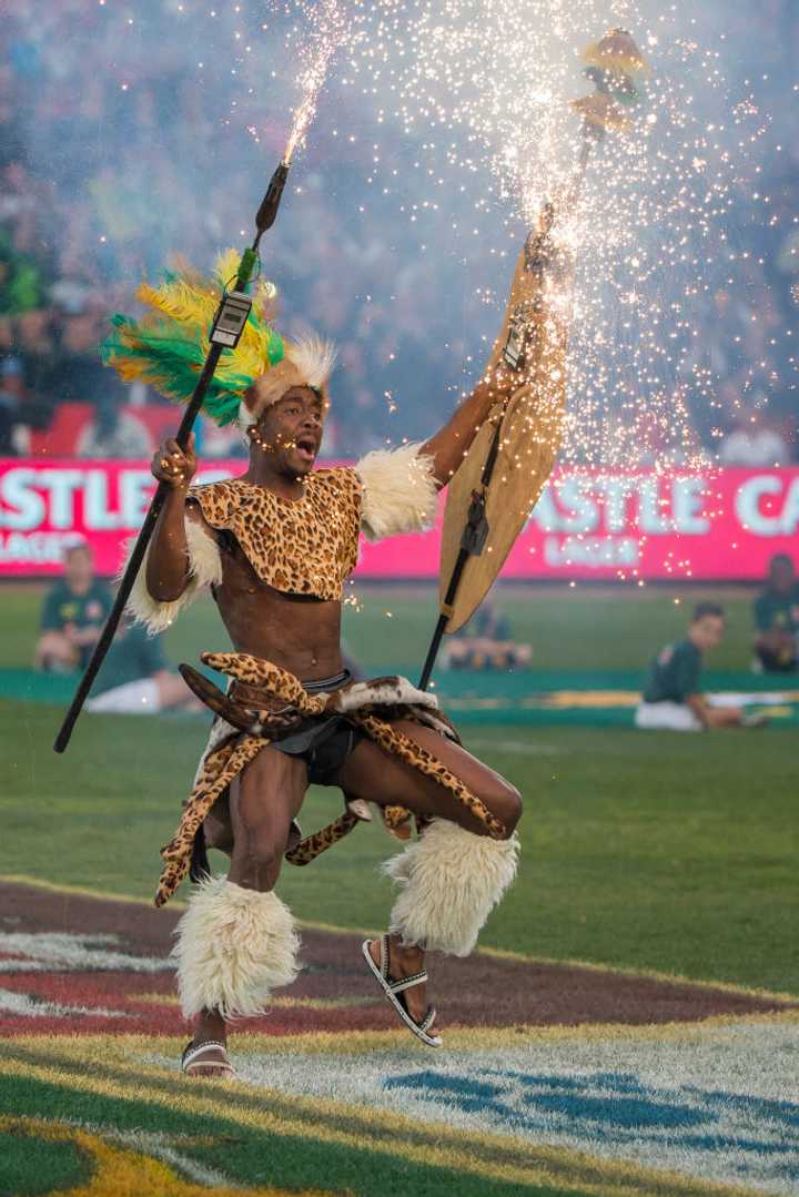 Zulu Traditional Dancers’ Method of Stretching Legs for Indlamu in ...