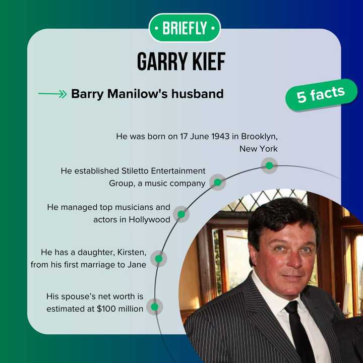 Meet Garry Kief, Barry Manilow's husband and better half - Briefly.co.za