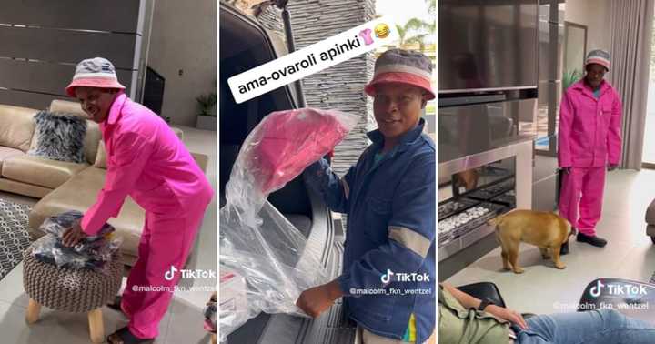 TikTok Star Malcolm Wentzel Pranks Garden Worker With Pink Overalls ...