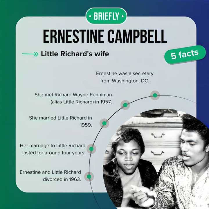 Everything about Ernestine Campbell, Little Richard's wife - Briefly.co.za