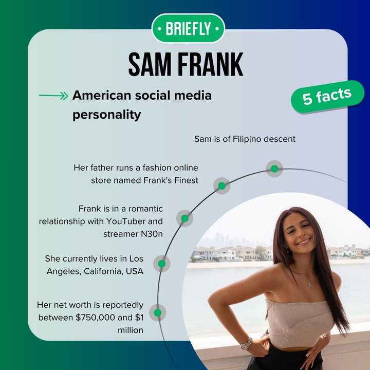 Sam Frank: Age, height, boyfriend, net worth, and biography - Briefly.co.za
