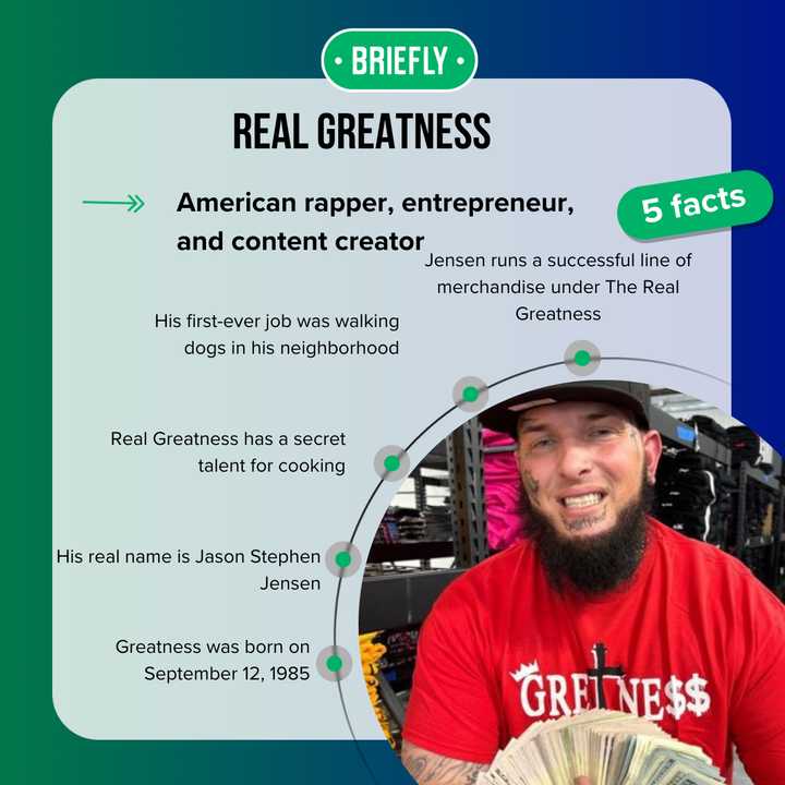 What is Greatness's net worth? Jason Jensen's career & income - Briefly.co.za